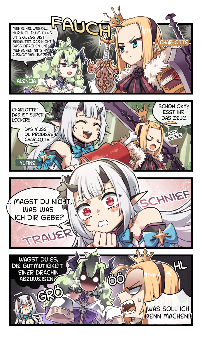 [Der offizielle 4-Cut Cartoon] Yufine, Charlotte and Alencia