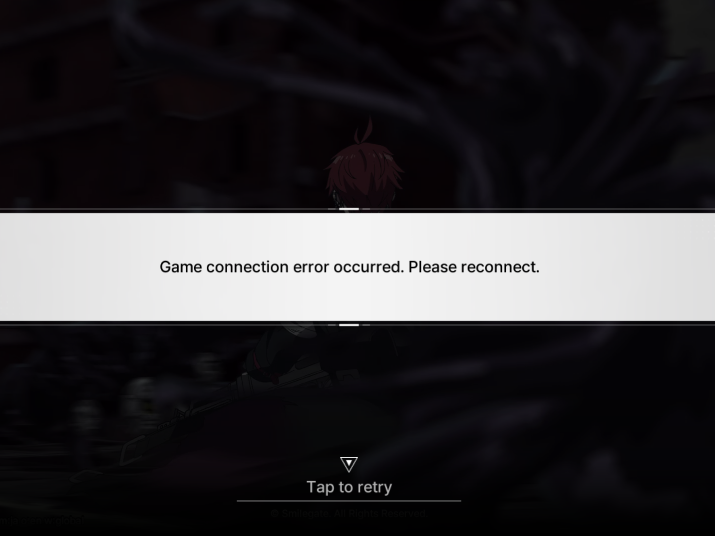Game connection error occurred. Please reconnect.