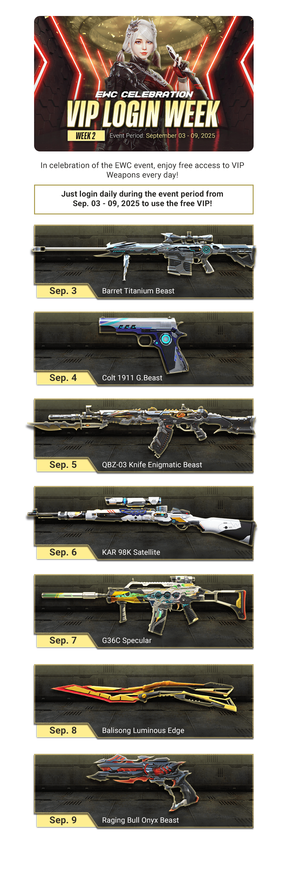 [Event] EWC Celebration VIP Login Event - Week 2