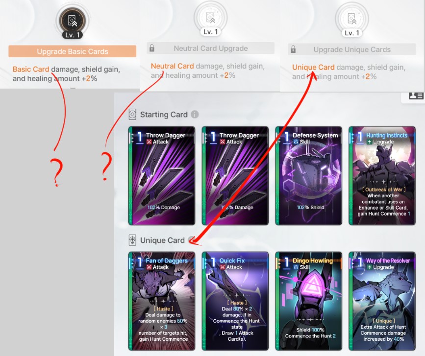 Basic/Neutral/Unique cards clarity