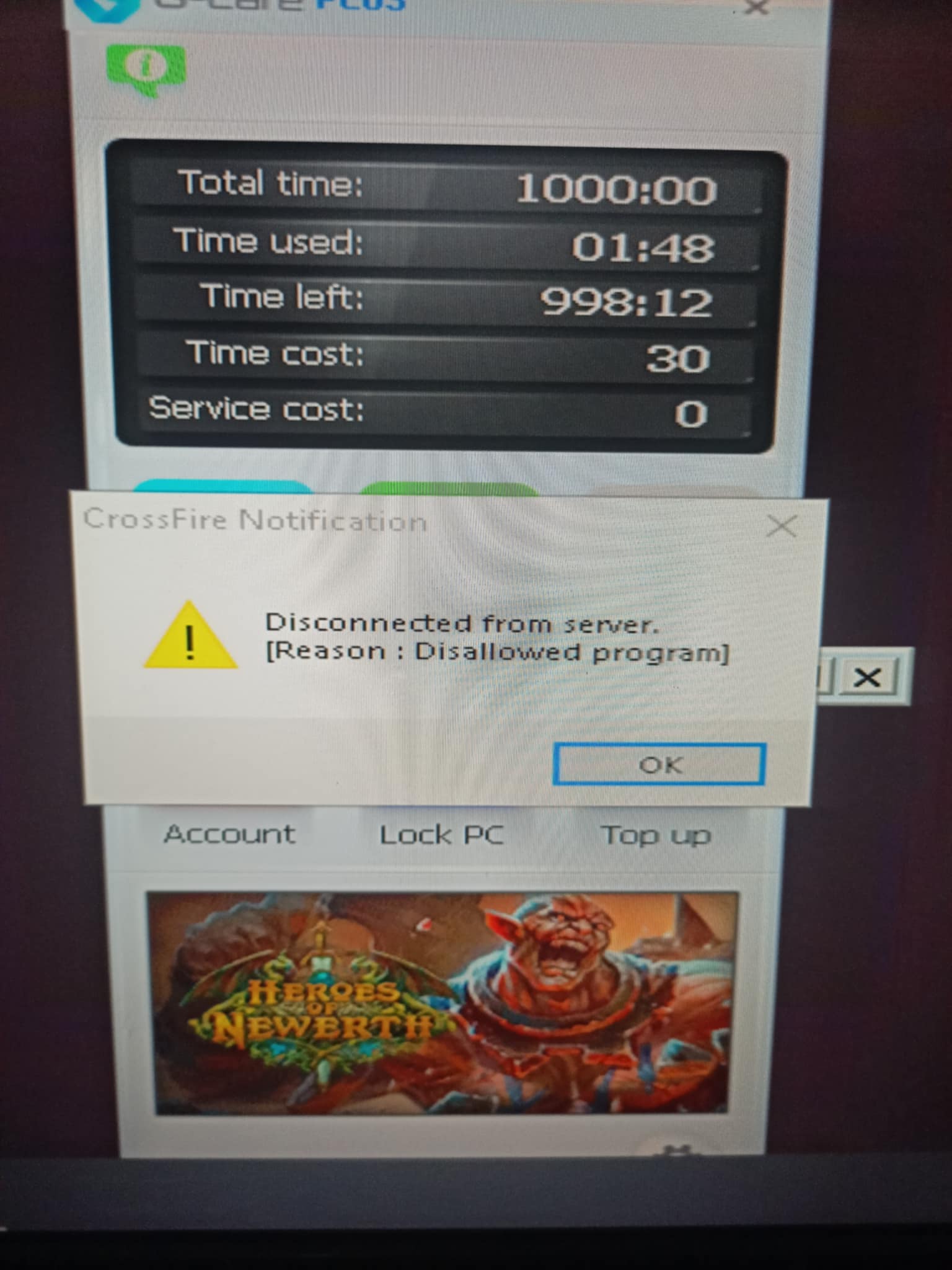 DISCONNECTED FROM SERVER