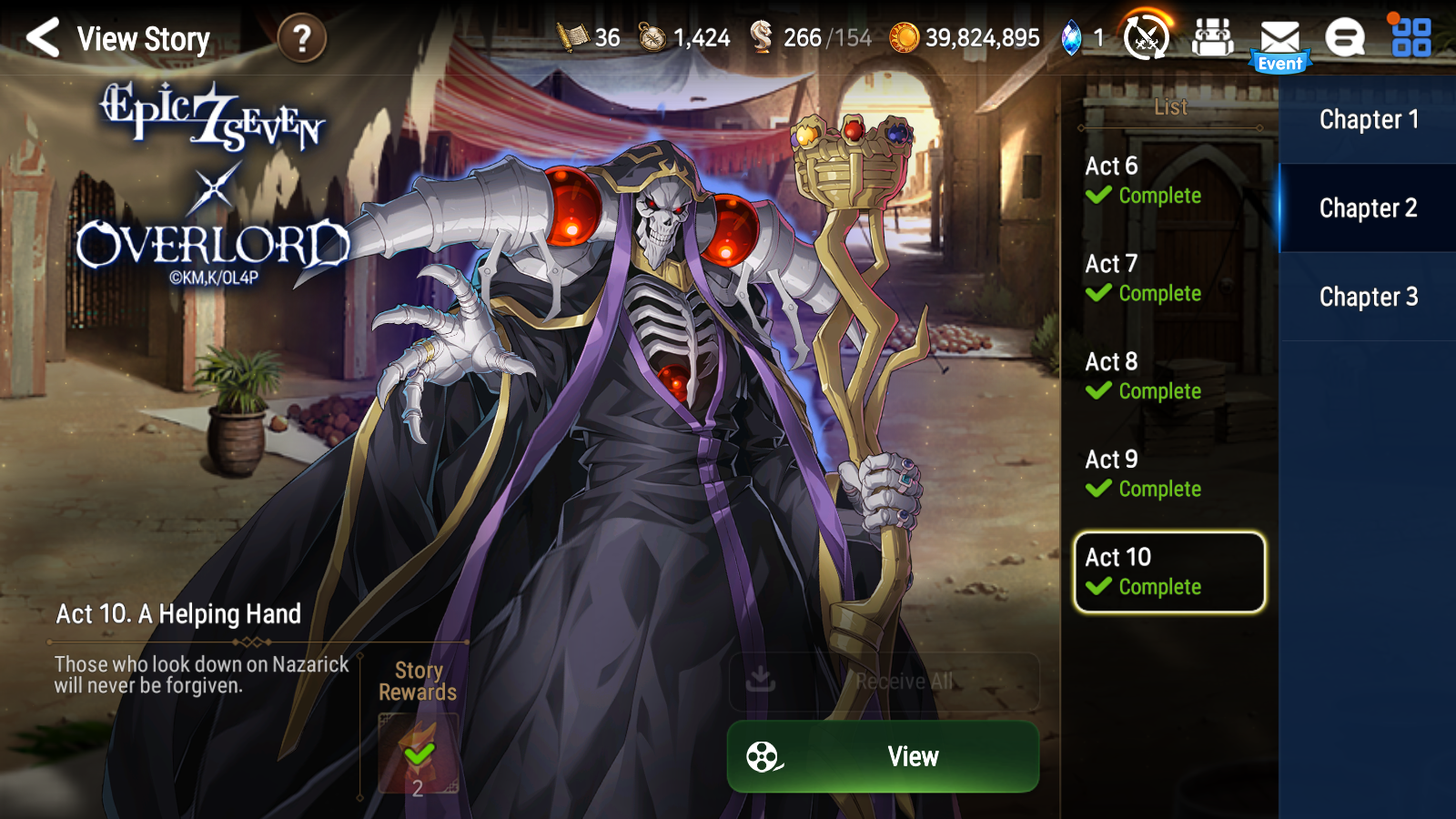 Epic Seven x OVERLORD Collaboration! Side Story Screenshot Event