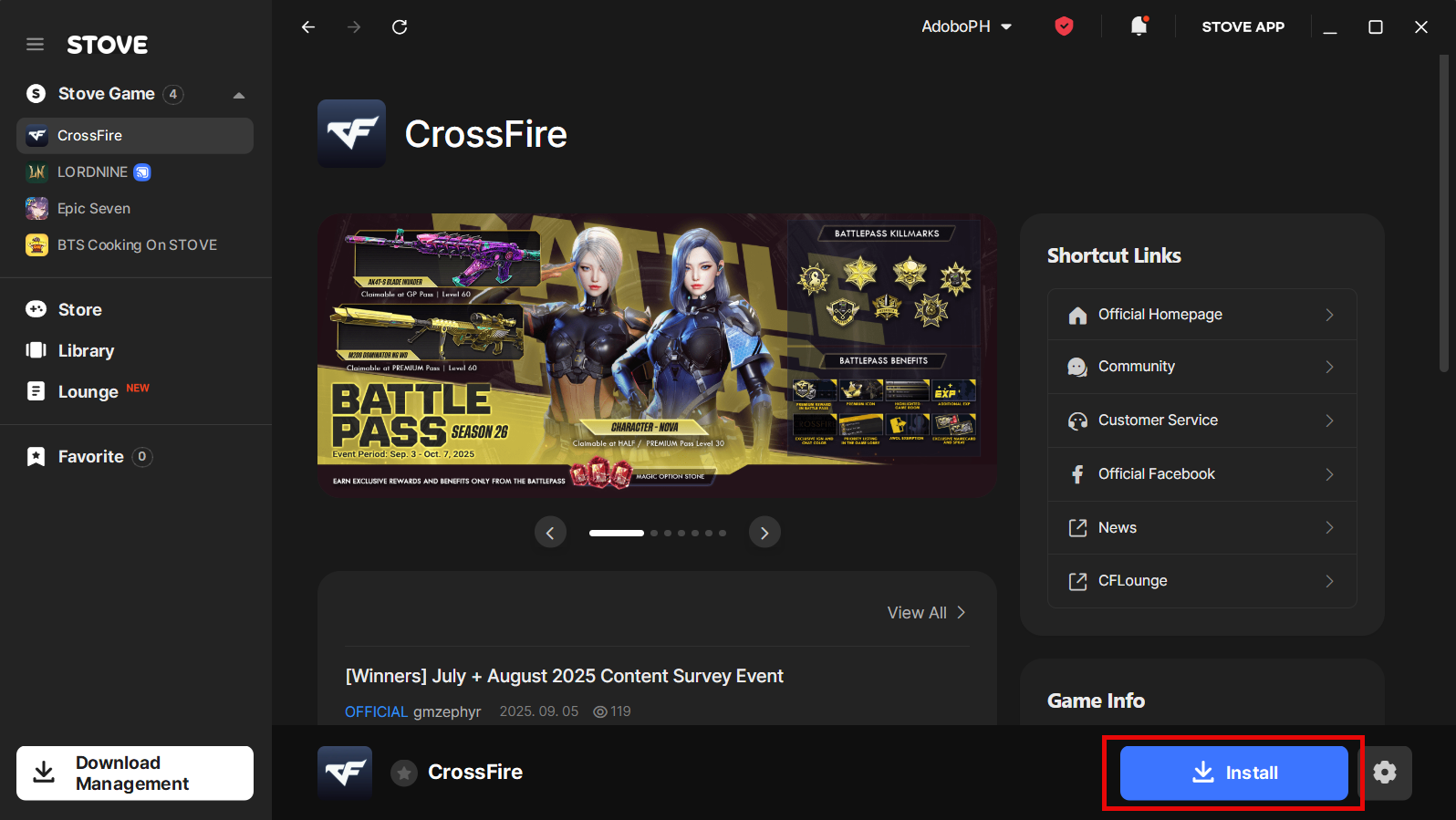 [Guide+Video] Stove and CFPH PC Client Installation