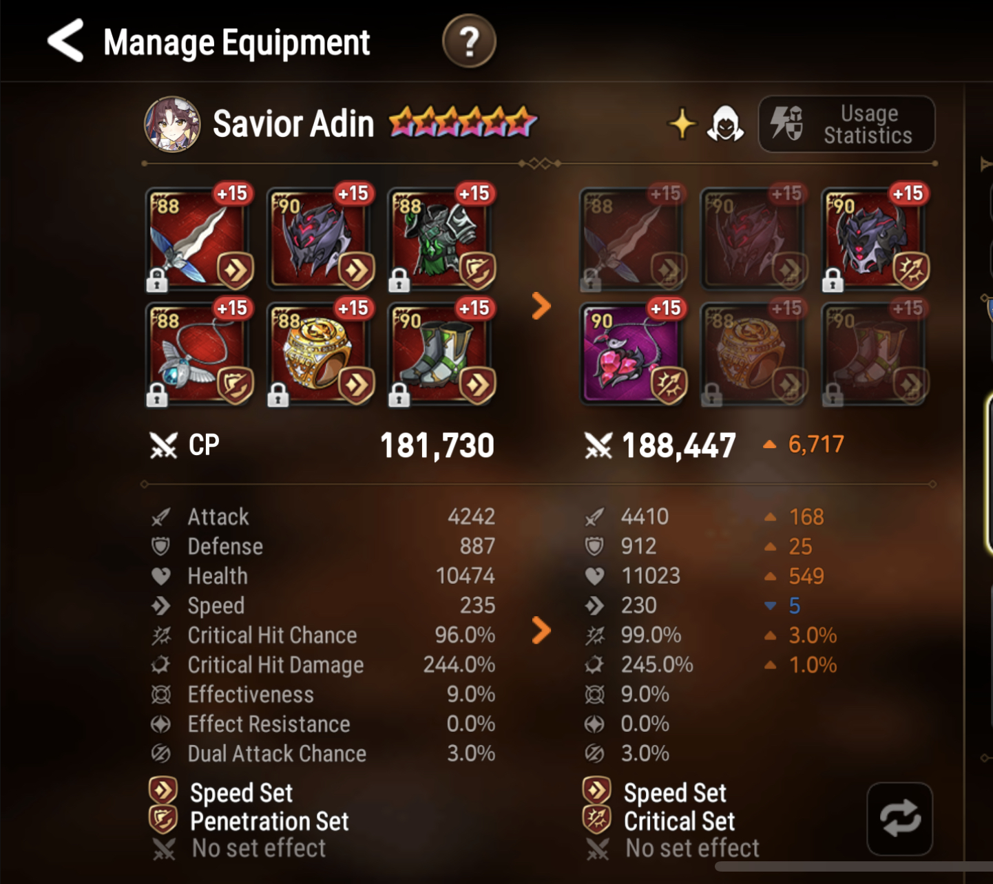 Which set is better for Saviour adin