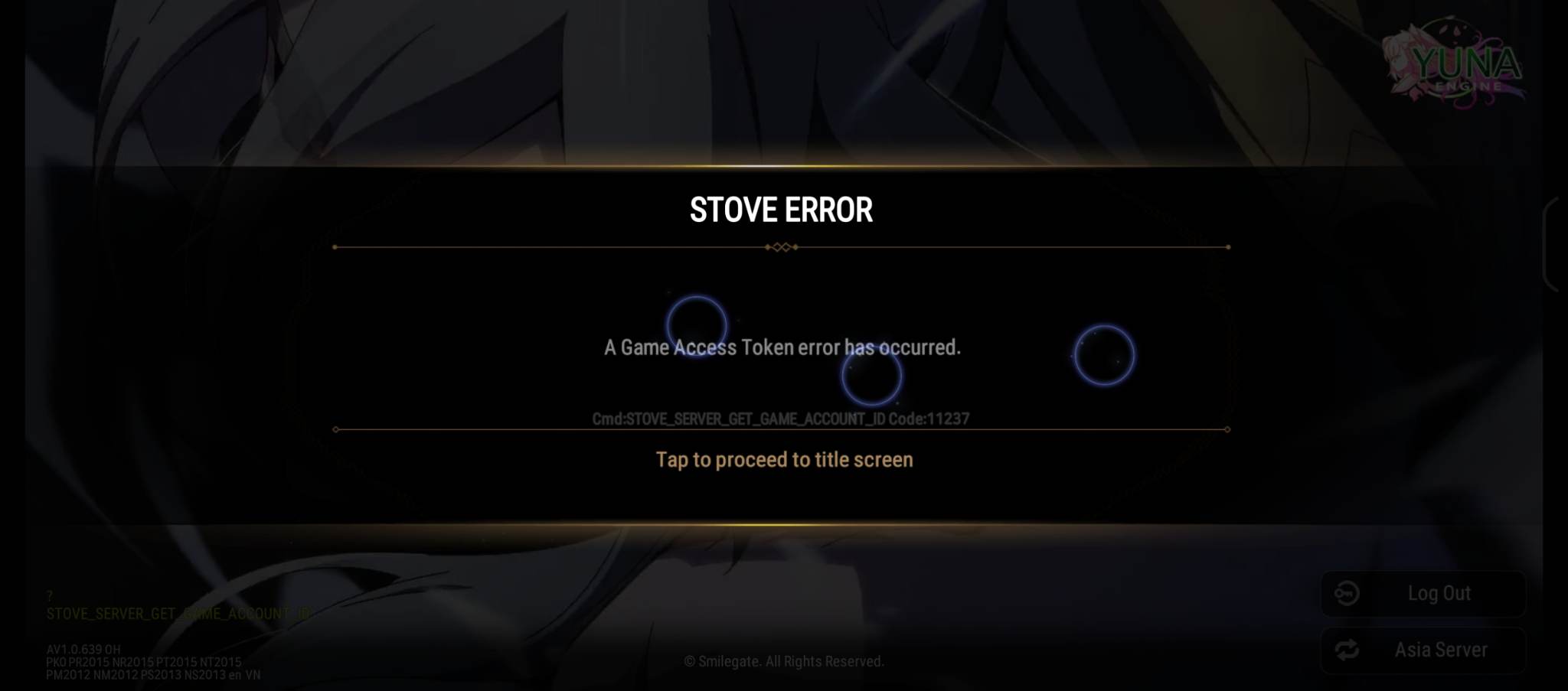 Stove login error