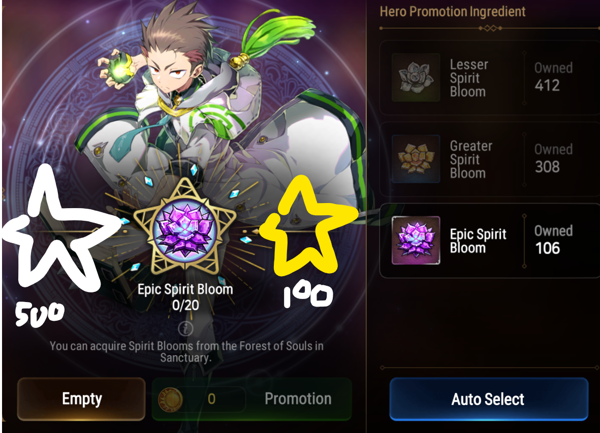 Suggestion to Spirit Bloom Hero Promotion