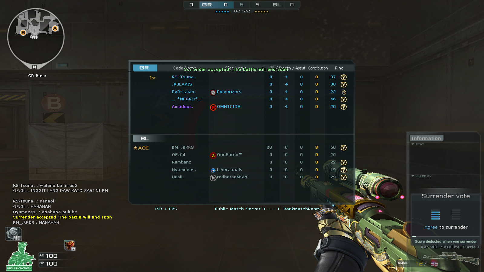 CCOC RANK MATCH WITH PARTY (BM_.BRKS) AND (OF.Gil)